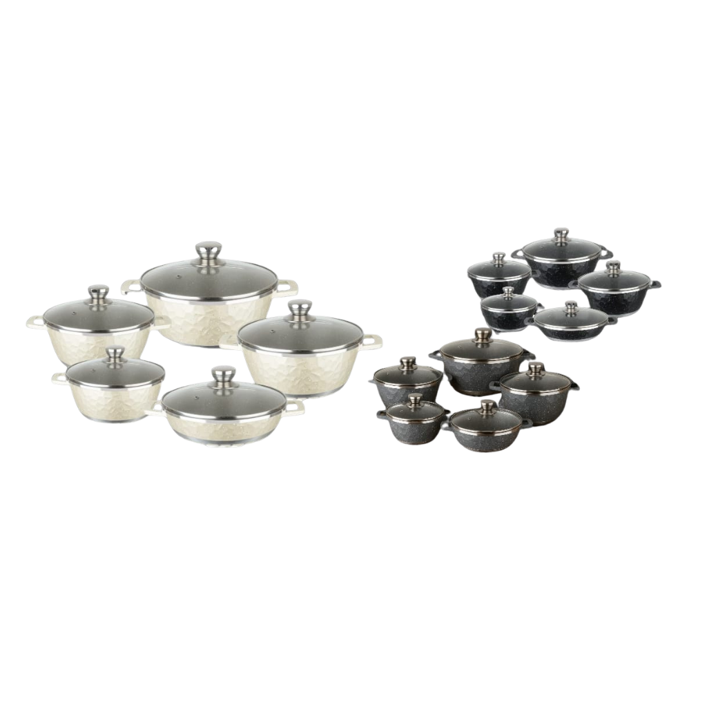 10 Piece Aluminium Pot Set - Moonrock – Ahmeds Textiles