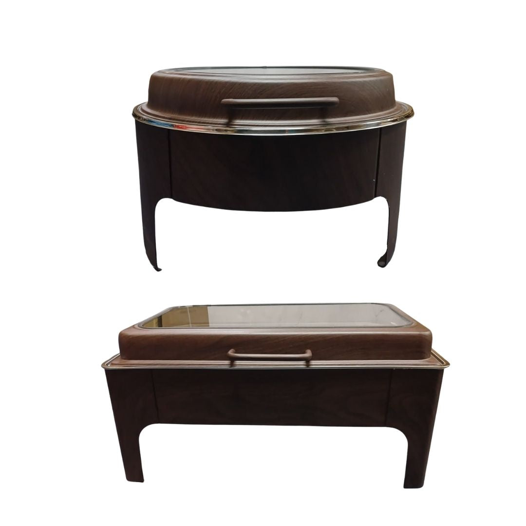 Chafing Dish - Flat Top Wood Look Brown – Ahmeds Textiles